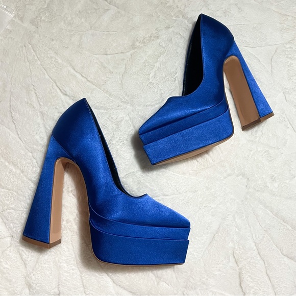 Shoes | Royal Blue Platform Heels Size 6 Brand New | Poshmark